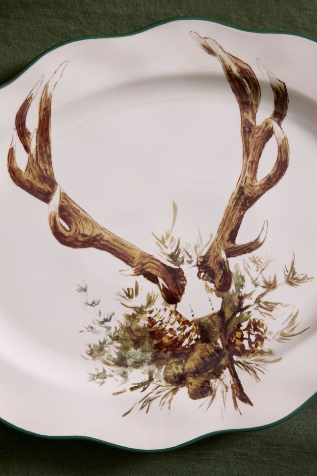 Antlers Stoneware Serving Platter | AnthroLiving