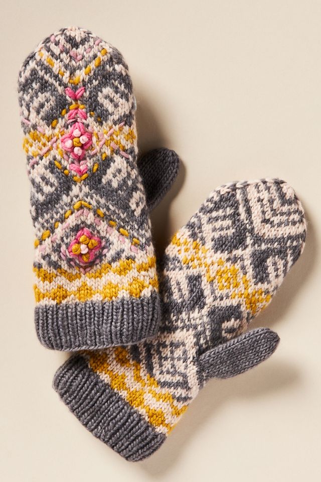French Knot Ingrid Mittens | Anthropologie