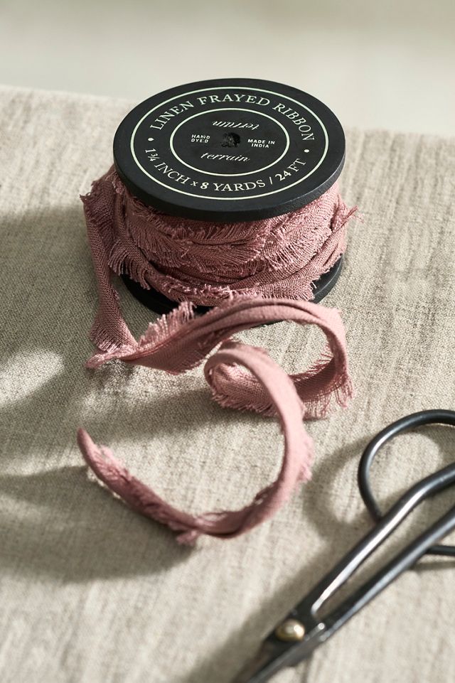 Frayed Edge Linen Ribbon | Terrain