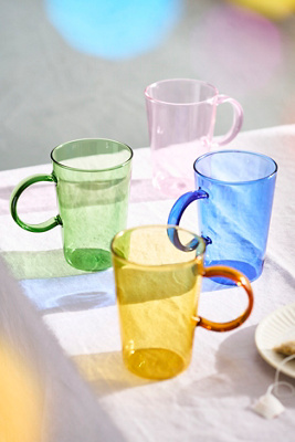 Colorful Glass Mugs, Set of 4 | Terrain