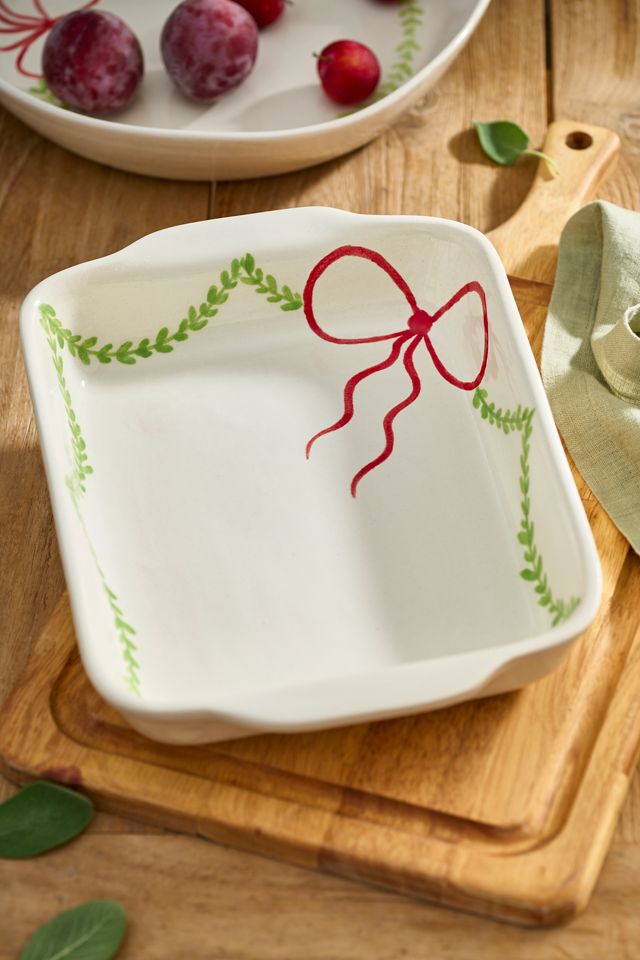 Bow + Vine Stoneware Serving Dish | AnthroLiving