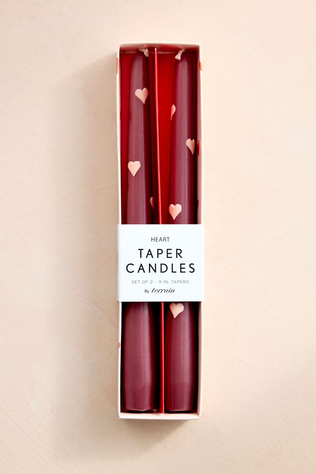 Heart Taper Candles, Set of 2 | Terrain