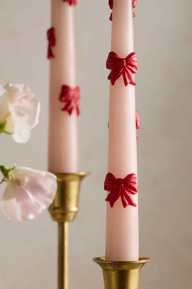 Bow Taper Candles, Set of 2 | AnthroLiving