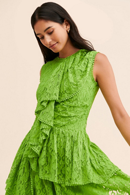 Verb by Pallavi Singhee Lace Ruffled Mini Dress | Anthropologie