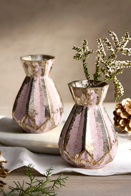 Distressed Metallic Glass Bud Vase | Terrain