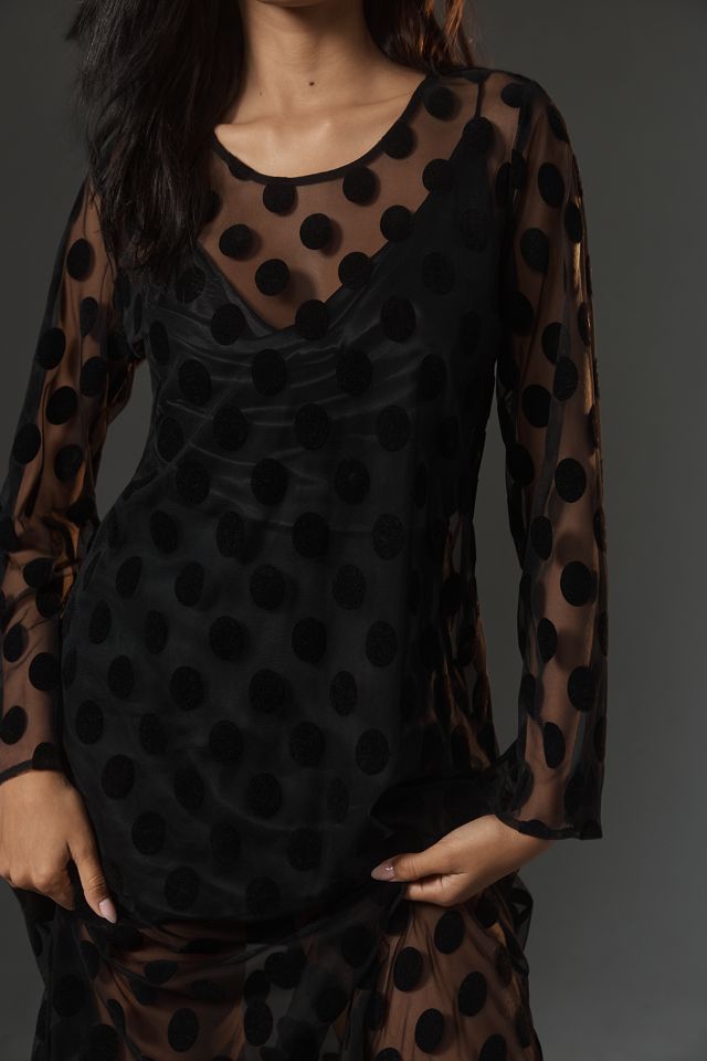 Maeve Long-Sleeve Mesh Tunic | Anthropologie