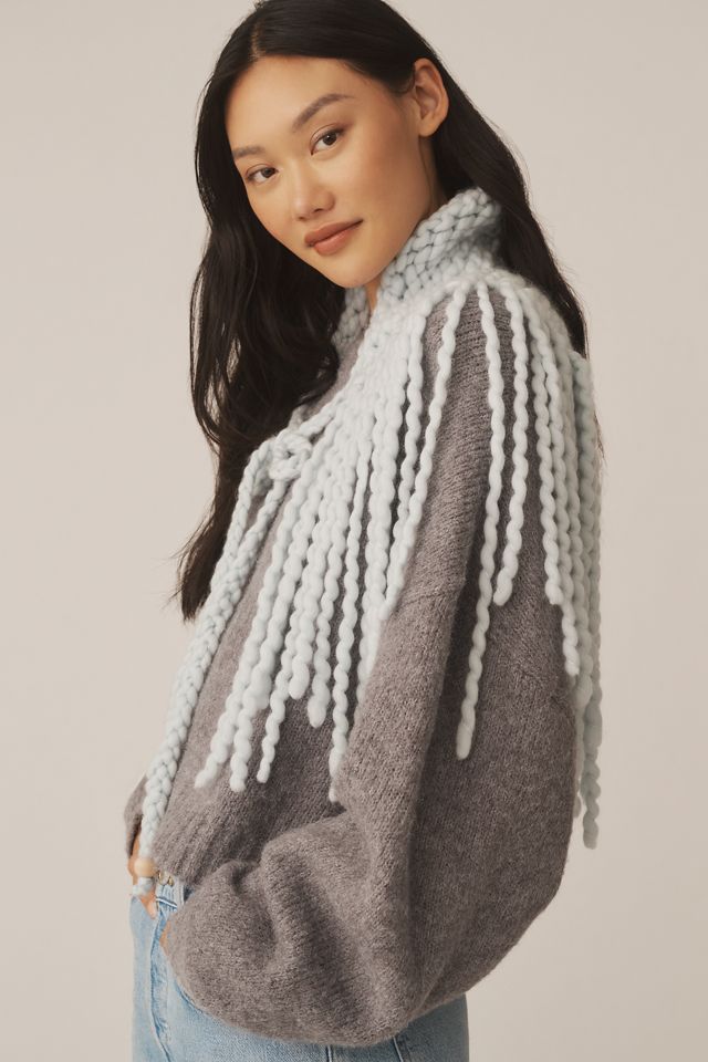 Loopy Mango Chunky Fringe Wrap Scarf | Anthropologie