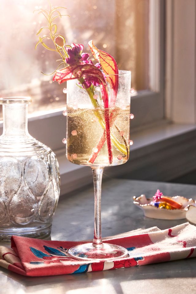 Pink Confetti Wine Glasses, Set of 2 | Anthropologie
