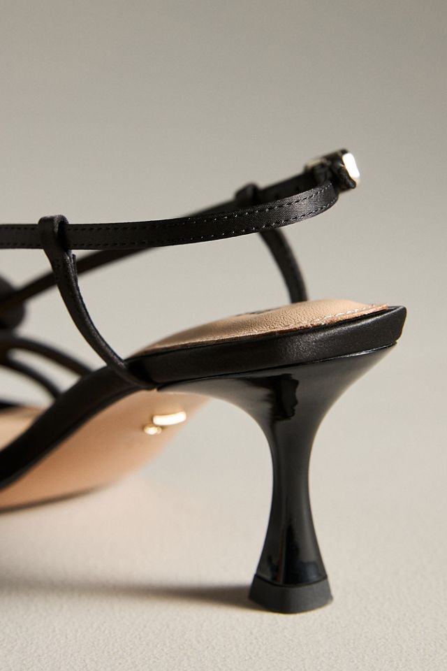 Lola Cruz 3D Gem Flower Slingback Heels | Anthropologie