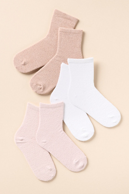 Lemon Powder Cozy Quarter Socks, Set of 3 | Anthropologie