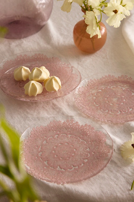 Pink Doily Side Plates, Set of 4 | AnthroLiving