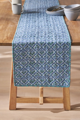 Kiara Block-Print Table Runner | AnthroLiving