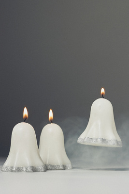 Meri Meri Glitter-Dipped Ghost Candles, Set of 3 | AnthroLiving