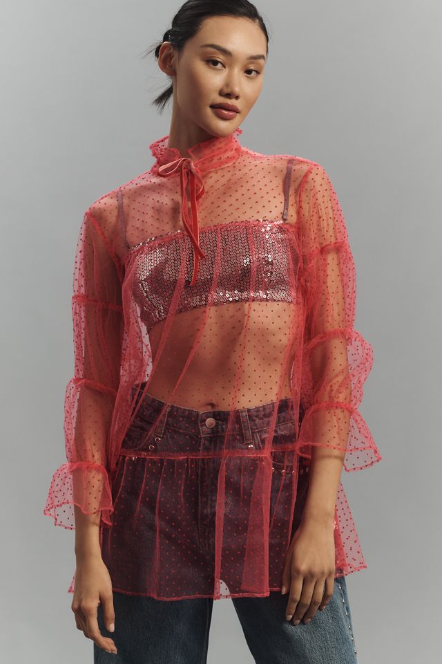 Maeve Sheer Tulle Tunic | Anthropologie