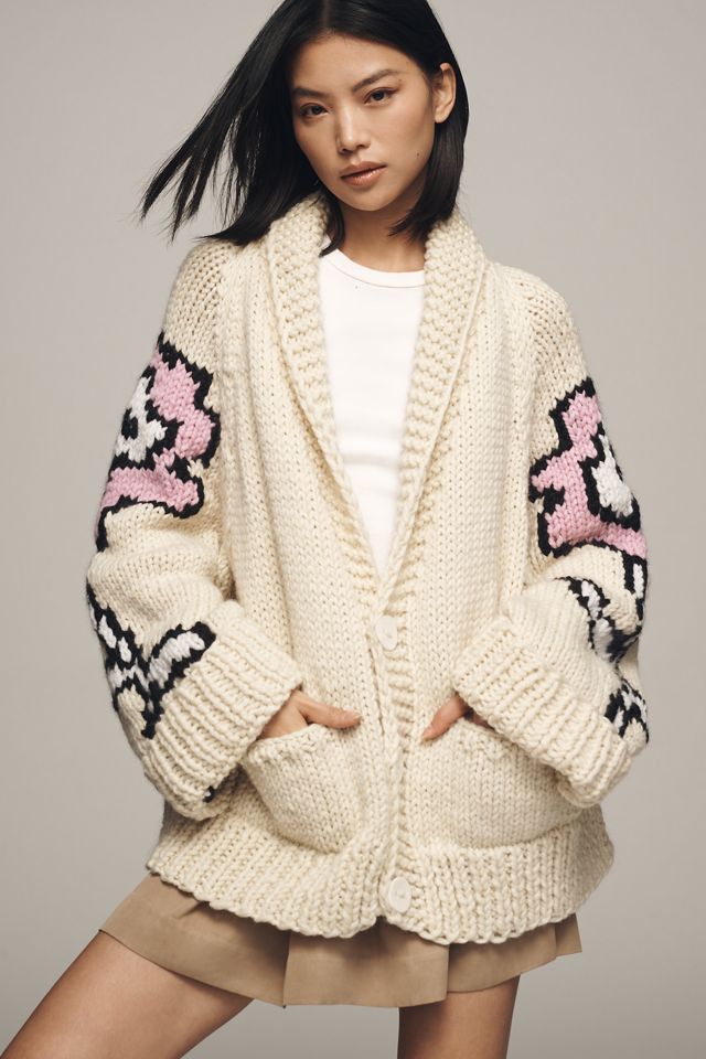GOGO Sweaters Flower Sweater Jacket | Anthropologie