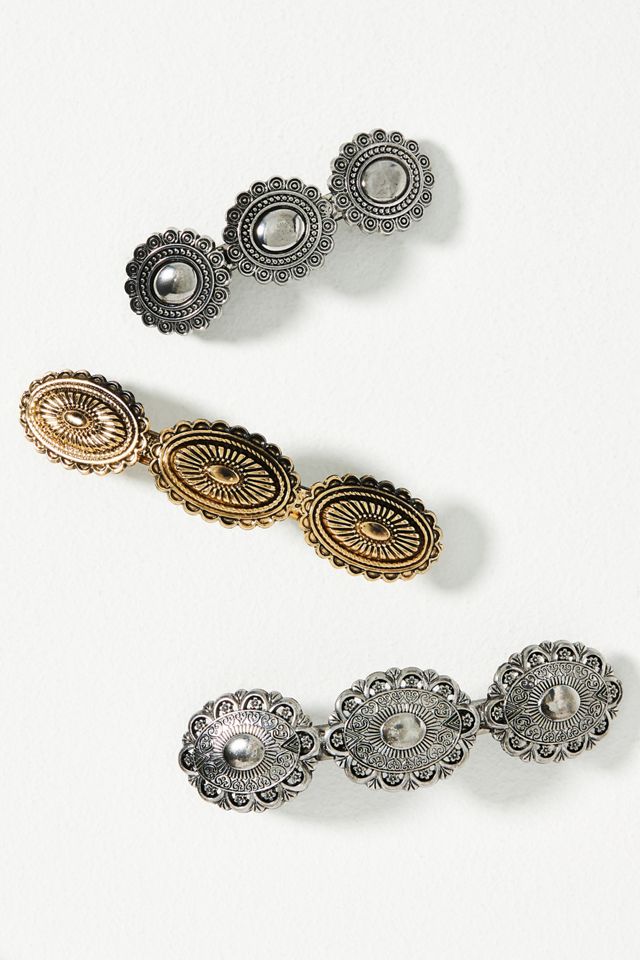 Western Metal Barrettes, Set of 3 | Anthropologie