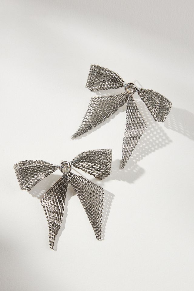 Chainmail Bow Drop Earrings | Anthropologie