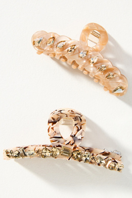 Crystal Hair Claw Clips, Set of 2 | Anthropologie