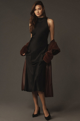 The Perla Racerback Metallic Midi Dress | Anthropologie