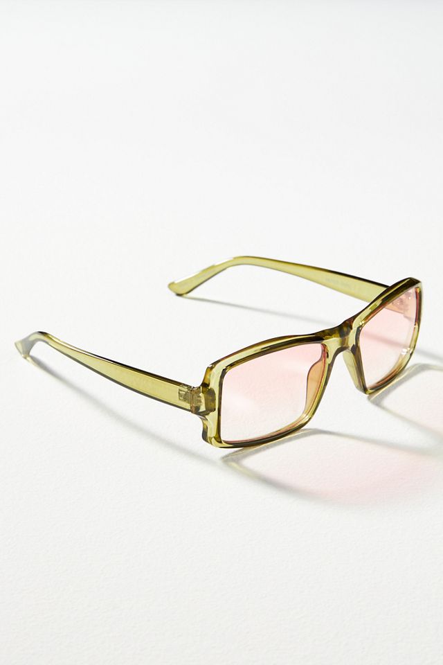 Rectangle Curved Sunglasses | Anthropologie