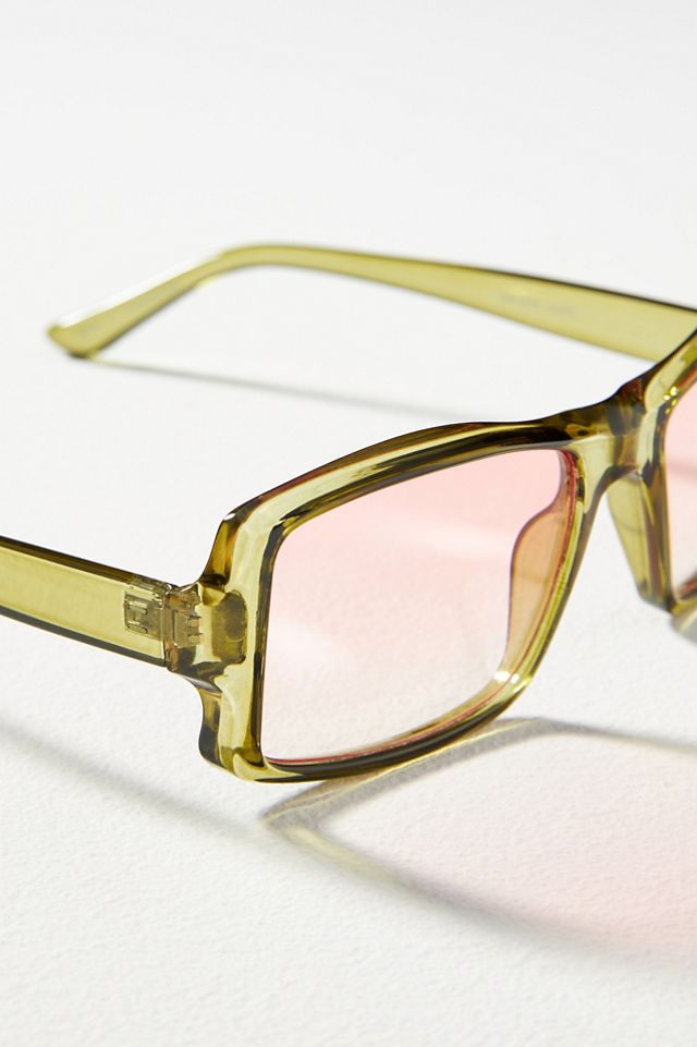Rectangle Curved Sunglasses | Anthropologie