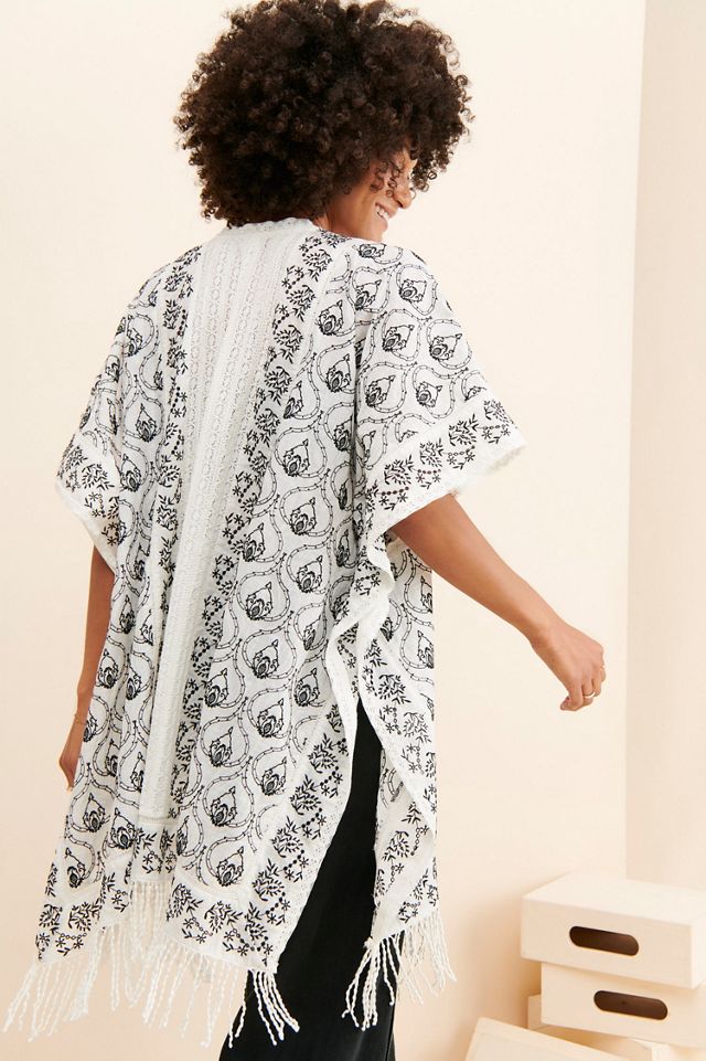 Printed Fringe Duster | Anthropologie
