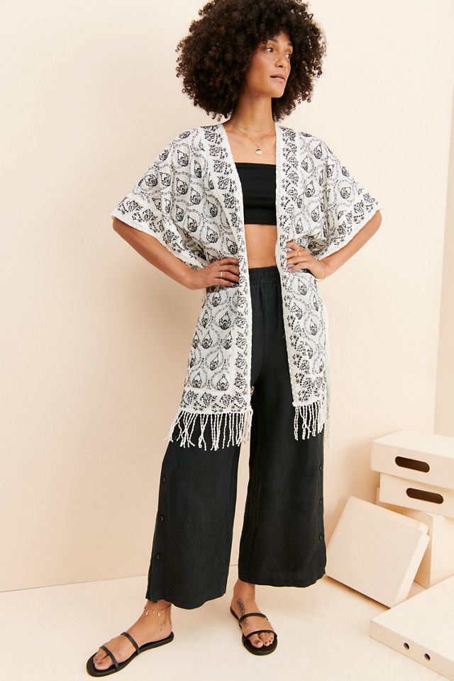 Printed Fringe Duster | Anthropologie