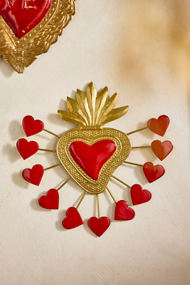 Burnished Heart Medallion, Crimson Rays | Anthropologie