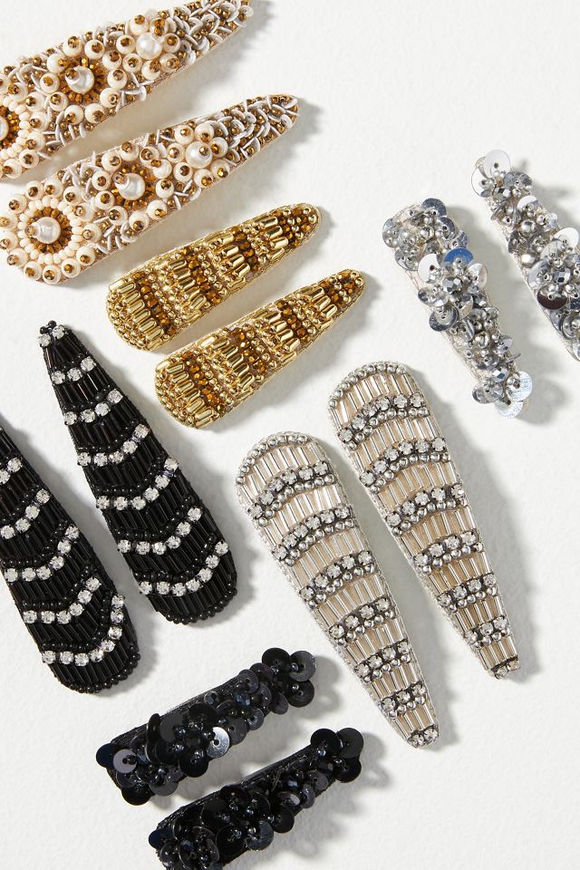 Holiday Party Embellished Barrettes, Set of 6 | Anthropologie