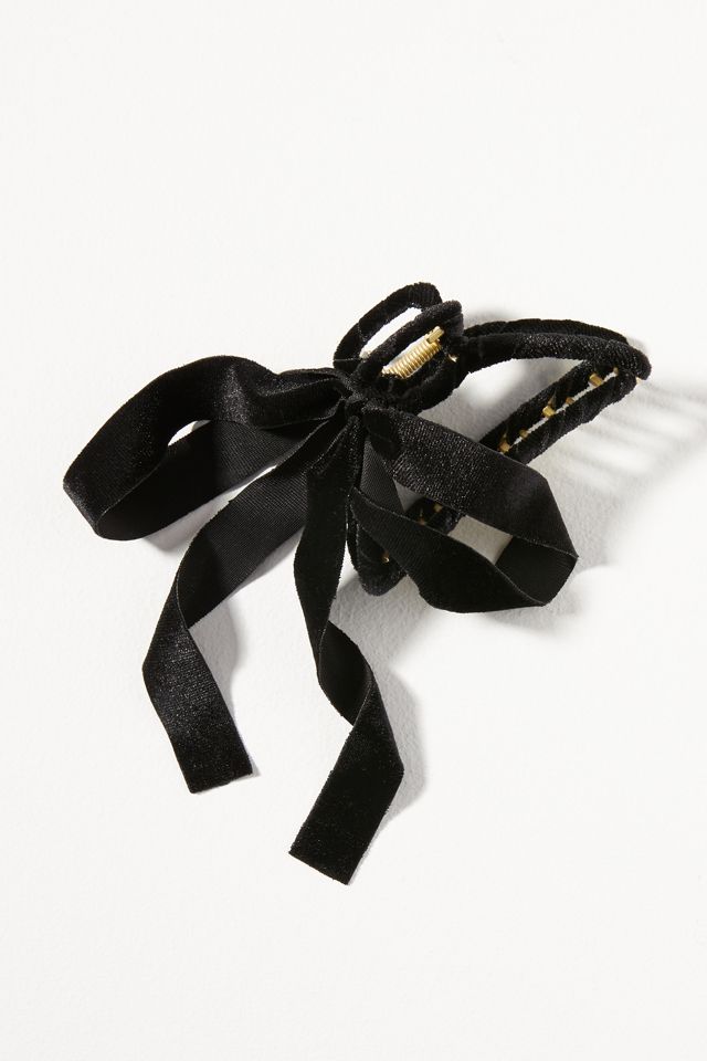 Velvet Bow Ribbon Hair Claw Clip | Anthropologie