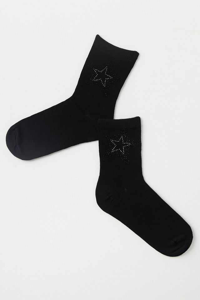 MeMoi Starstruck Rhinestone Embellished Socks | Anthropologie