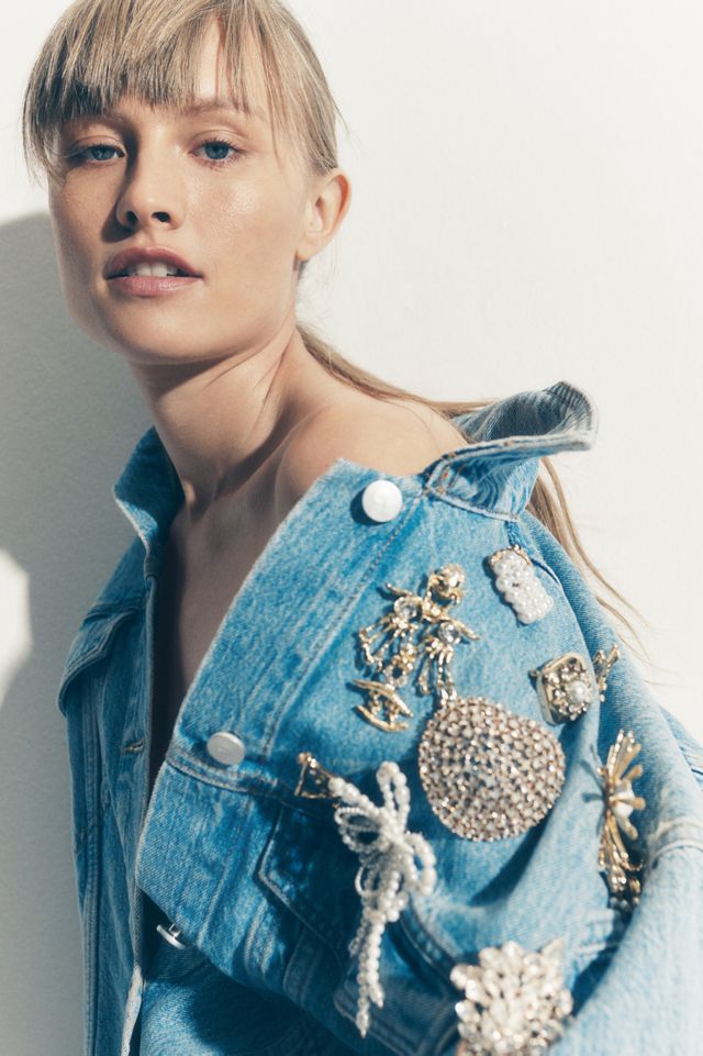 Crystal & Pearl Square Brooch | Anthropologie