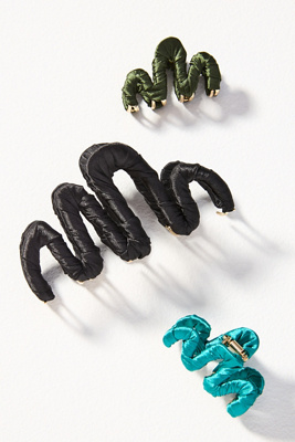 Wrapped Squiggle Hair Claw Clips, Set of 3 | Anthropologie