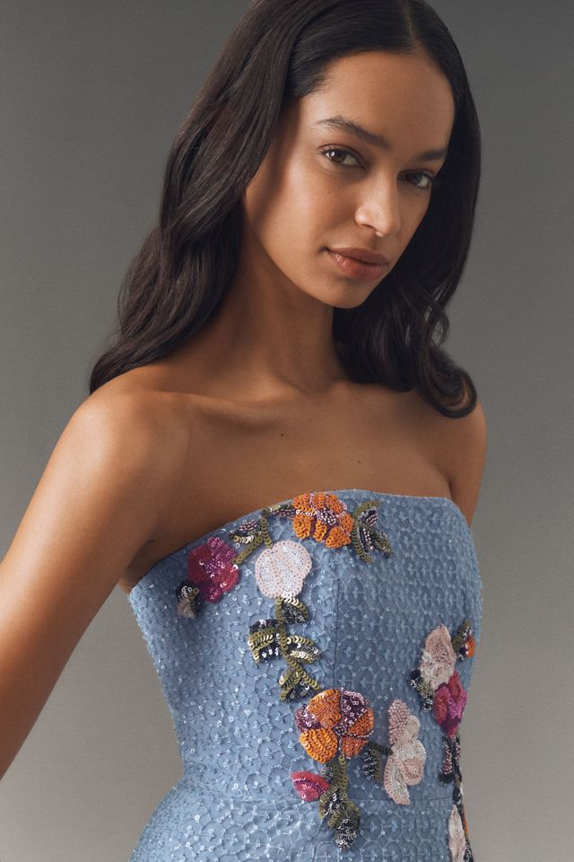 Helsi Silvia Strapless Stretch Sequin Midi Dress | Anthropologie