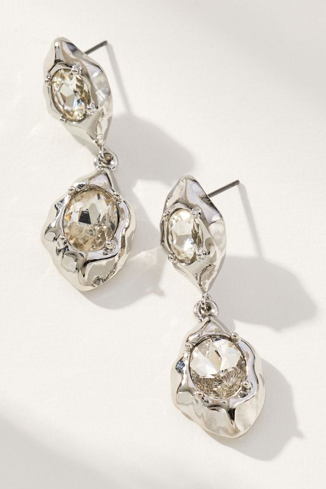 Molten Crystal Double Drop Earrings | Anthropologie