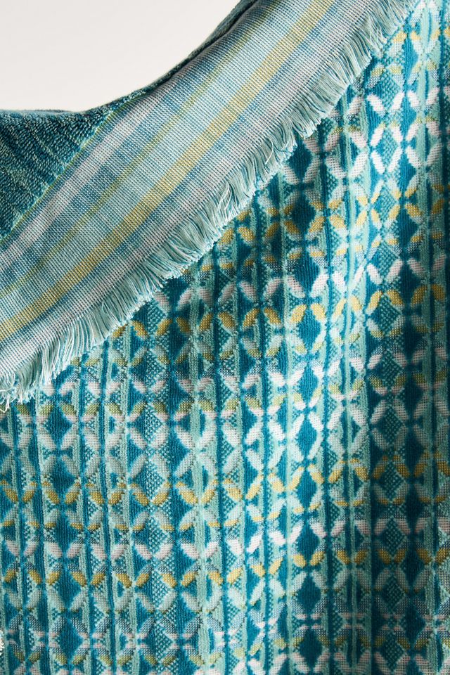 Emira Cotton Fringed Beach Towel | AnthroHome