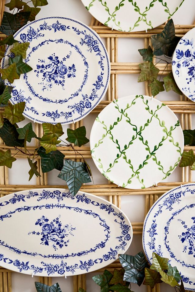 Botanical Transferware Dinner Plate | Anthropologie