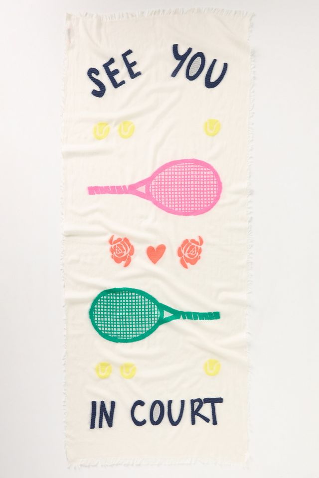 Vilagallo Tennis Print Scarf | Anthropologie