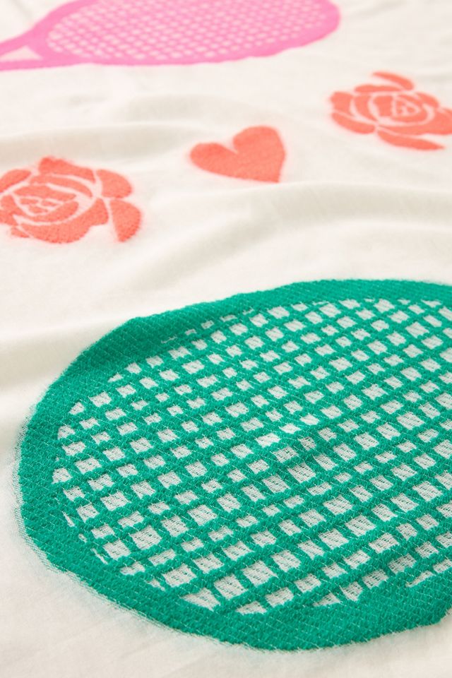 Vilagallo Tennis Print Scarf | Anthropologie