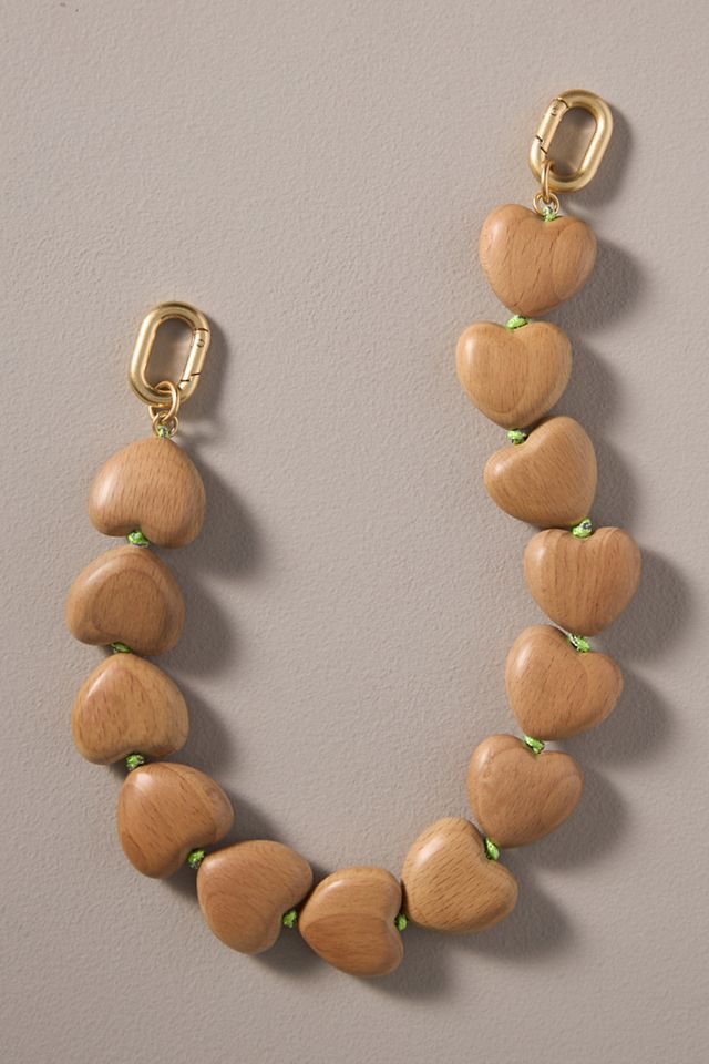 Clare V. Wood Heart Collar Shortie Bag Strap | Anthropologie