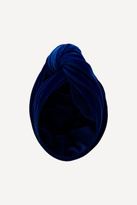 Julia Clancy Classic Madame Velour Hair Wrap In Blue | ModeSens