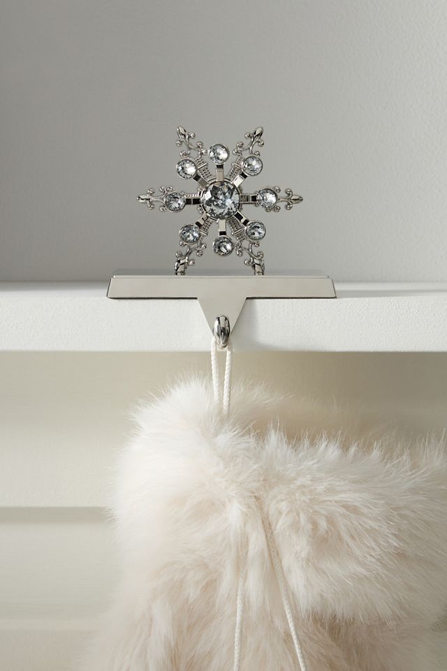 Joanna Buchannan Silver Snowflake Stocking Holder | Anthropologie