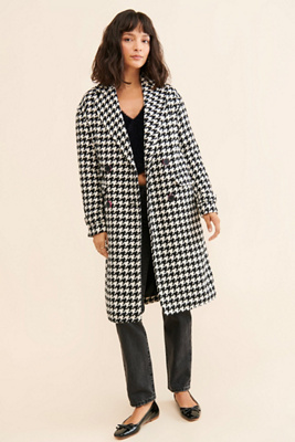 NVLT Houndstooth Double-Breasted Overcoat | Anthropologie