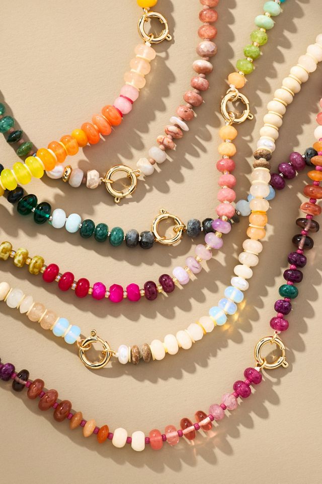 Rainbow Stone Charm Necklace | Anthropologie