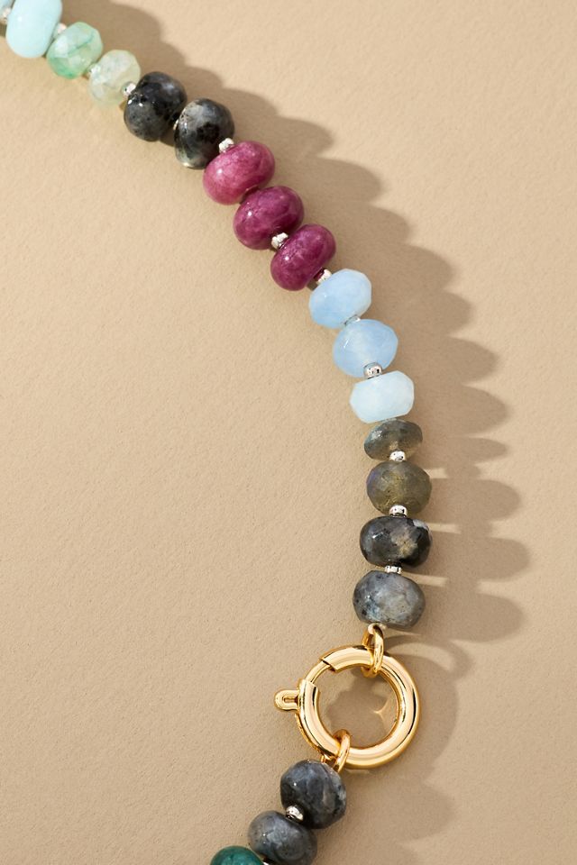 Rainbow Stone Charm Necklace | Anthropologie