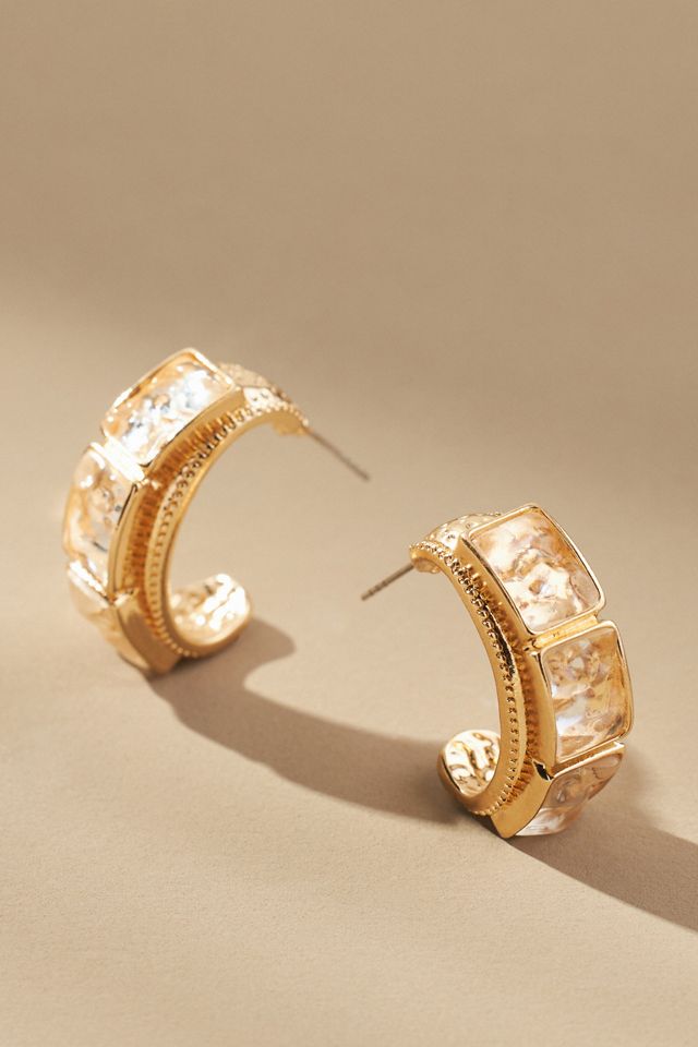 Anthropologie gold hoop earrings store