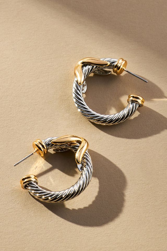 Anthropologie gold hoop earrings store