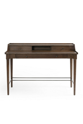 Moreau Oak Three-Drawer Writing Desk | AnthroHome
