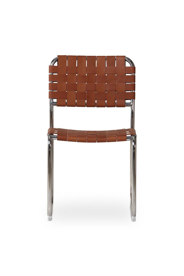Moma Stainless Steel Woven Leather Dining Chairs, Set of 2 | AnthroLiving