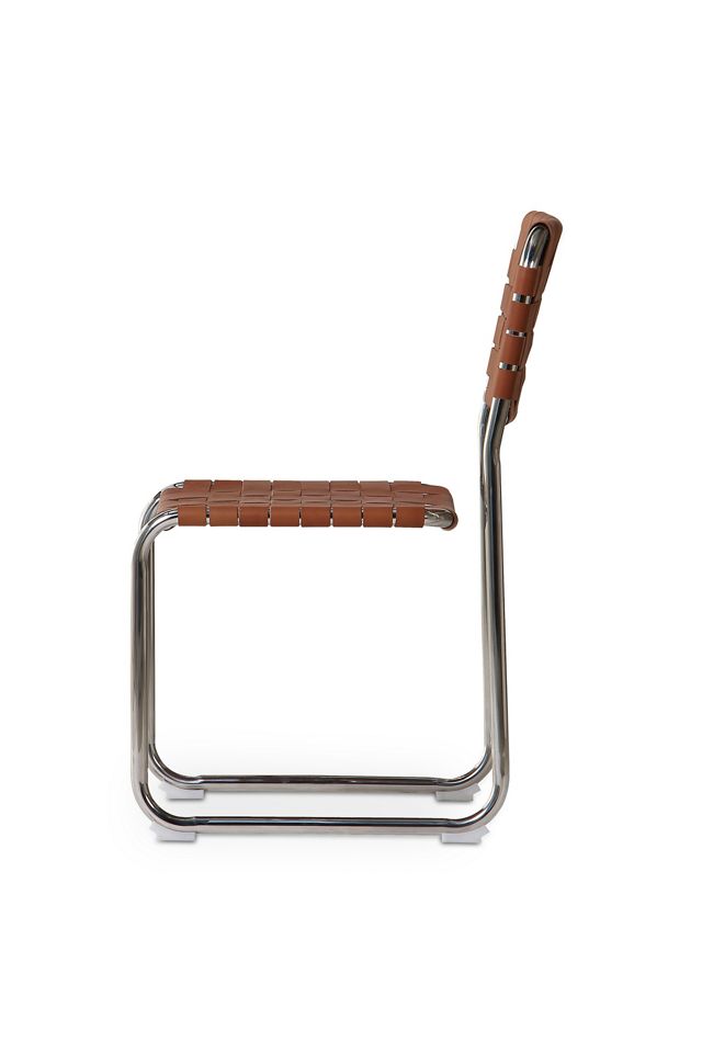 Moma Stainless Steel Woven Leather Dining Chairs, Set of 2 | AnthroLiving